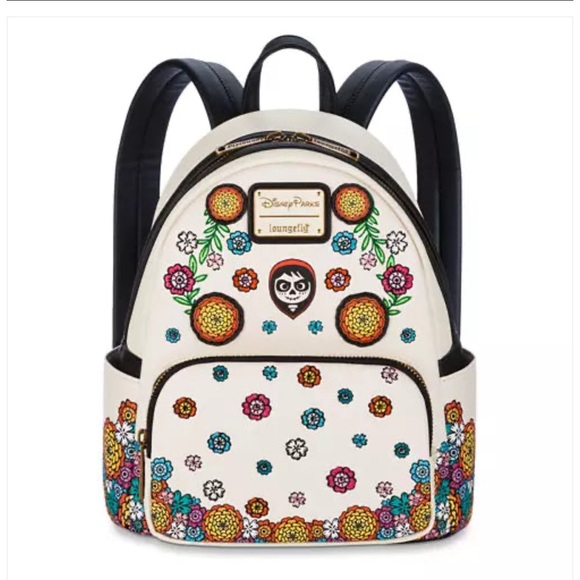 Loungefly | Bags | Loungefly White And Multicolor Floral Backpack ...